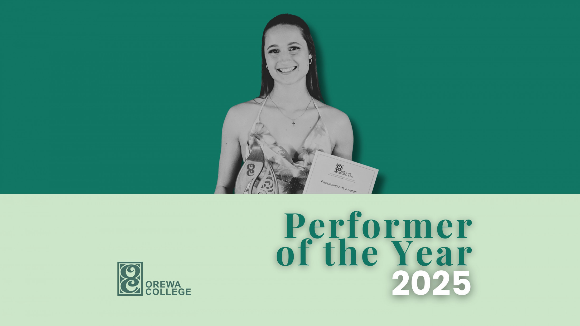 Sarah Postlewaight Named 2025 Performer of the Year - Orewa College